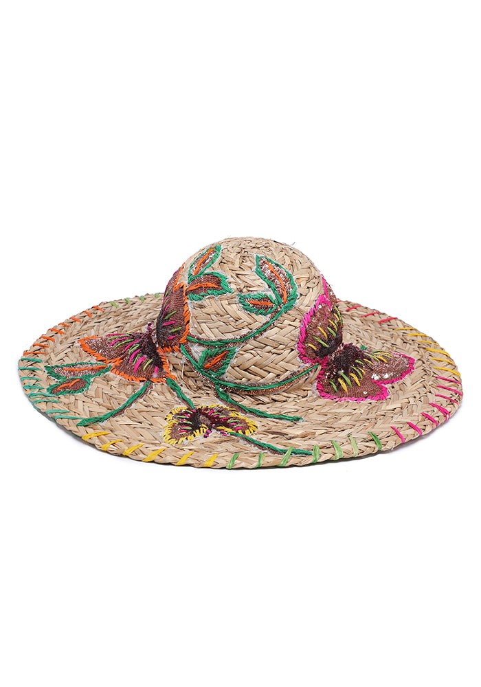 Flätad raffia sommarhatt med råkant grossist – LEIVIP
