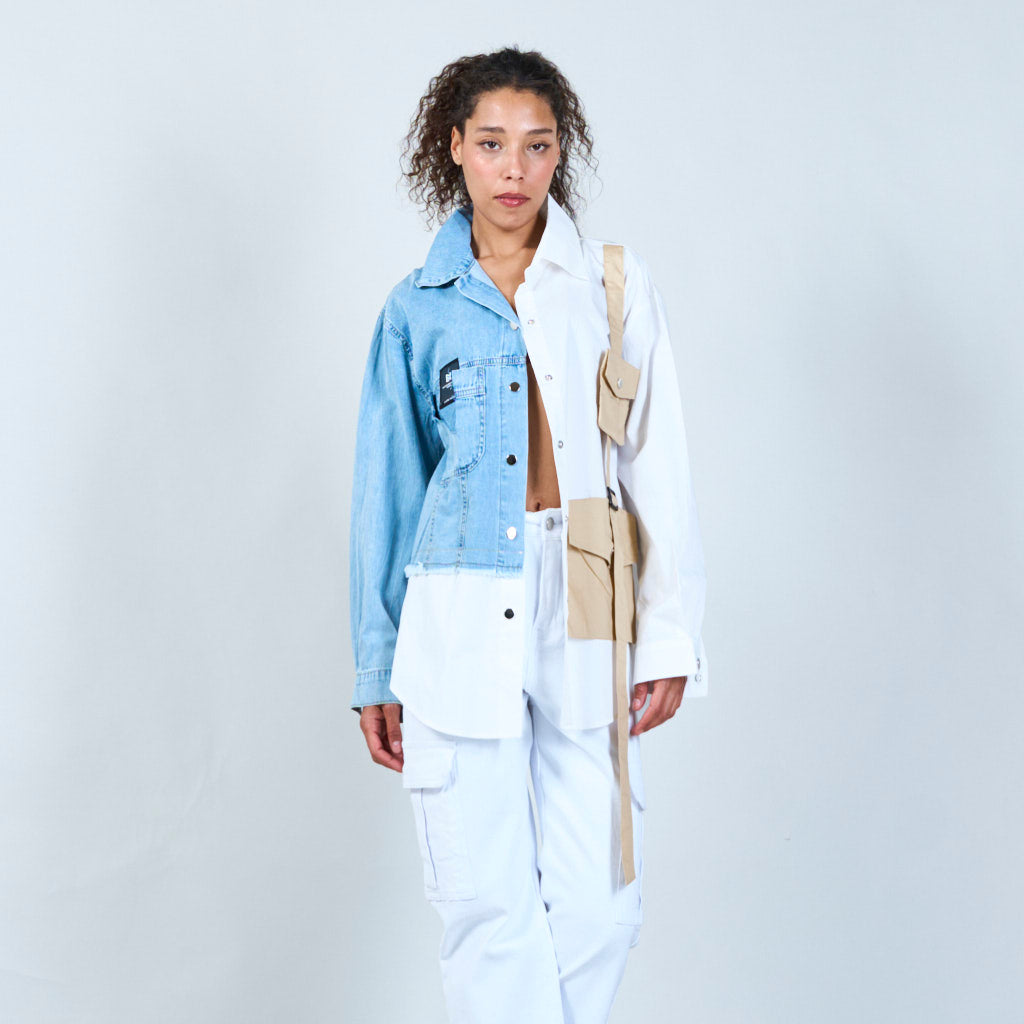 Layered mixed-material jacket wholesale – LEIVIP