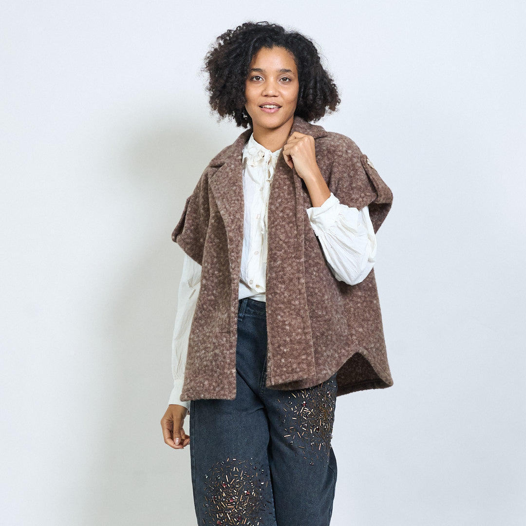 Short-sleeve textured button-up jacket wholesale – LEIVIP